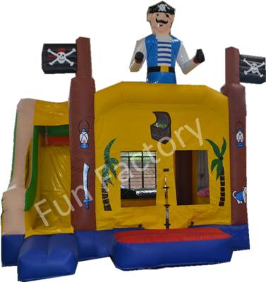 China casa combinado do salto do PVC de 0.55MM com o castelo Bouncy de costura dobro da corrediça à venda