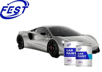 China Autocarrosseriecoating Autoverf 1K Zilver Vaste kleur Metalen PU Topcoat / Basecoat Voor Auto Refinish Repair Te koop