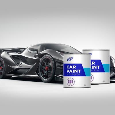 China Automotive Body Coating Car Paint 1K Black Solid Color Metallic PU  Topcoat For Auto Refinish Repair for sale