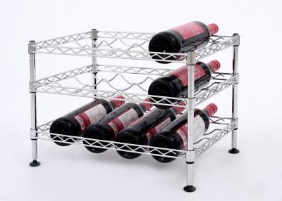 中国 小型ワインの棚の金属の表示棚の炭素鋼の物質的なサイズ:45*30*32CM 販売のため