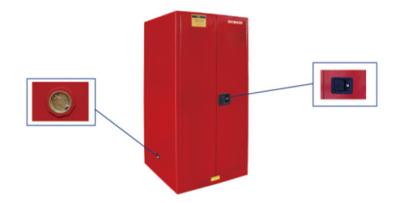 China Anti-fire Cold-rolled Steel Red Combustible Chemicals Storage Cabinet for sale