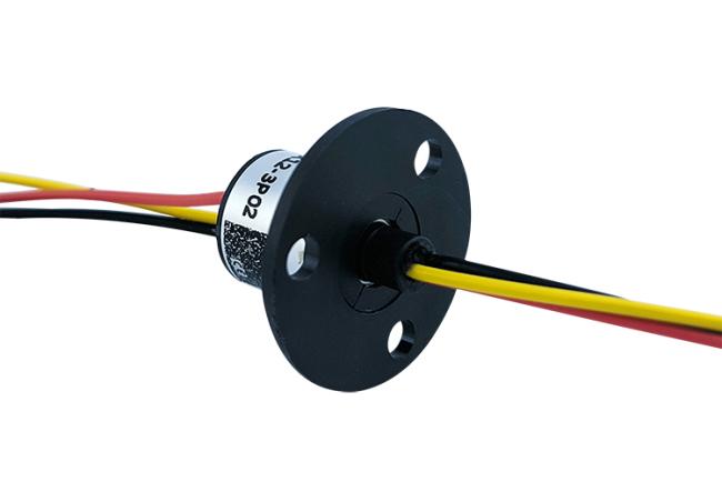 Front view of conductive ring showing contact points and wiring