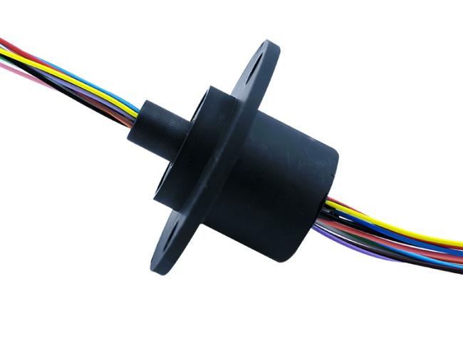 Side view showing wiring connections of the slip ring