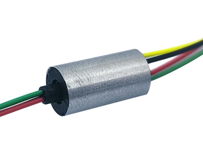 Close-up view of 4-way micro conductive slip ring