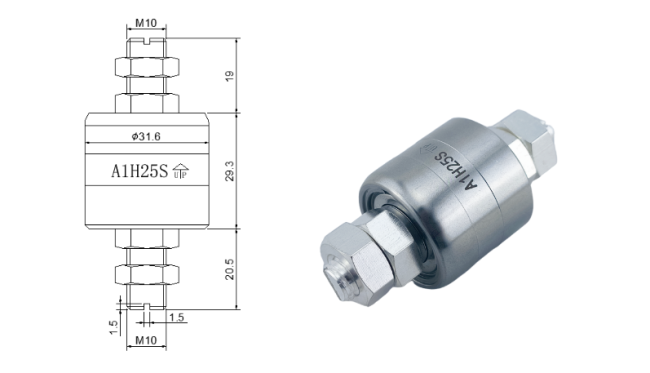 A1H25S high current liquid slip ring dimensional drawing