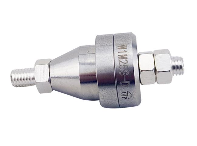 Close-up view of W1M25S-D electroplating slip ring showing stainless steel construction