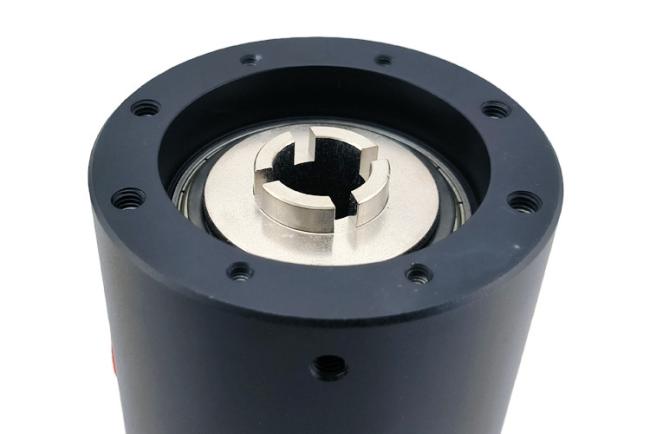 Close-up of Q8P03 gas path rotary slip ring interface details