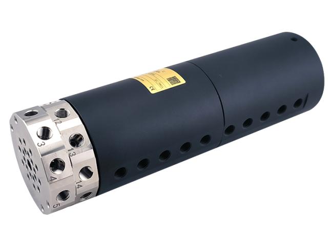 Q20P01 pneumatic slip ring rotary joint front view