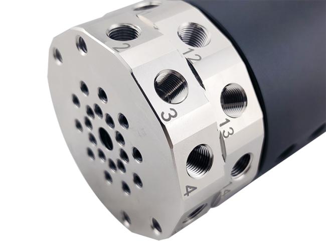 Q20P01 pneumatic slip ring rotary joint side view