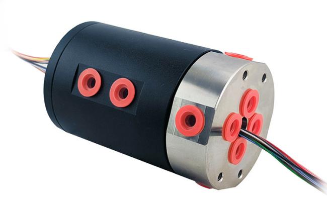 Front view of Q4P01-12PS gas-electric integrated slip ring connector