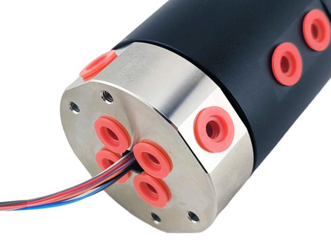 Side view showing connection ports of Q4P01-12PS slip ring