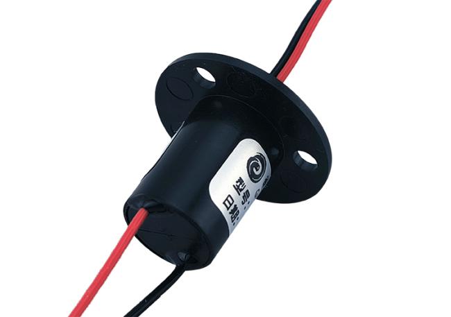 Side view of F-WX12-2P05 flange conductive ring highlighting wiring connections