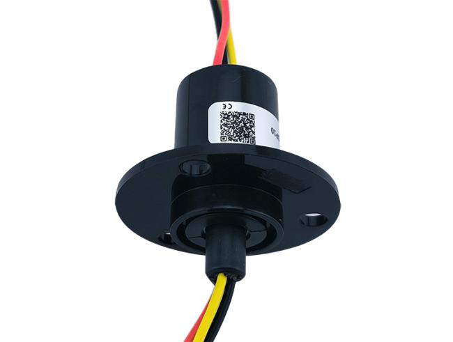 Close-up view of F-WX22-3P10 3-way 10A small rotating conductive ring showing flange installation