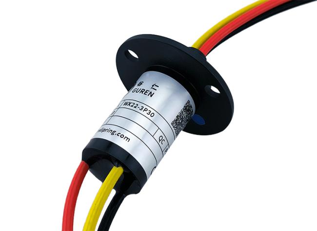 Front view of F-WX22-3P30 high current flange rotating collector ring