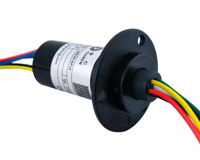 F-WX30-6P10 flange rotating collector ring side view