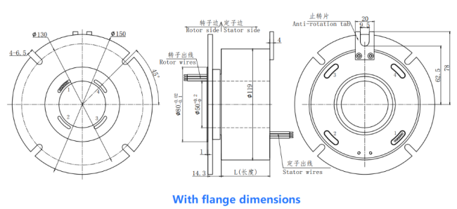 GK50119-6P Series through-hole electrical connector technical drawing