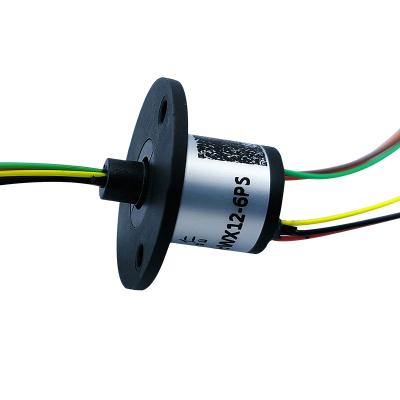 China OD 12.4mm 6 Circuit Slip Ring 2A Flanged For Smart Home Security Monitoring for sale