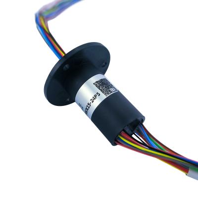 China 24 Circuit 2A OD 15.5mm Roterende slip ring 150RPM Geschikt voor robot draaitafel Te koop