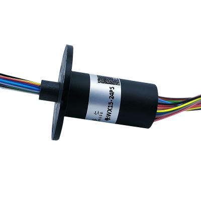 China 24 Circuit 2A OD 15.5mm Roterende slip ring 150RPM Geschikt voor robot draaitafel Te koop