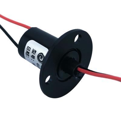 China 5A Low Power Flanged Conductive Slip Ring 2 Wire Slip Ring Cap Type for sale