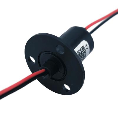 China 5A Low Power Flanged Conductive Slip Ring 2 Wire Slip Ring Cap Type for sale