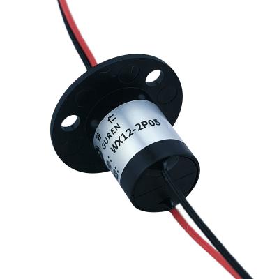 China 5A Low Power Flanged Conductive Slip Ring 2 Wire Slip Ring Cap Type for sale