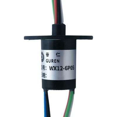 China 6 Way 5A Low Power Rotary Slip Ring PBT Housing For Robotic Arms for sale