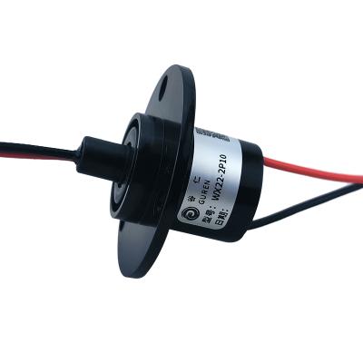 China Two Way 10A Compact Slip Ring With Flange AWG17 Teflon Wire PBT Housing for sale