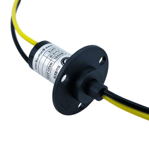 Quality OD 22mm 2 Wire Slip Ring 30A High Current Electrical Slip Ring With 12AWG Teflon Wire for sale