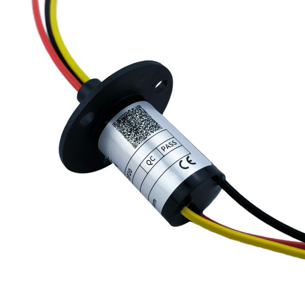 Quality 3Way 20A Cap Type Conductive Slip Ring 150rpm Flange Installation for sale