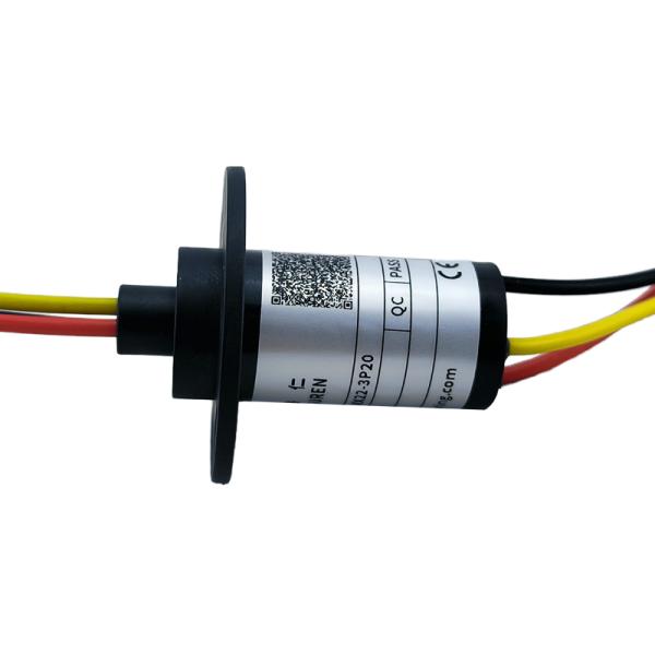 Quality 3Way 20A Cap Type Conductive Slip Ring 150rpm Flange Installation for sale