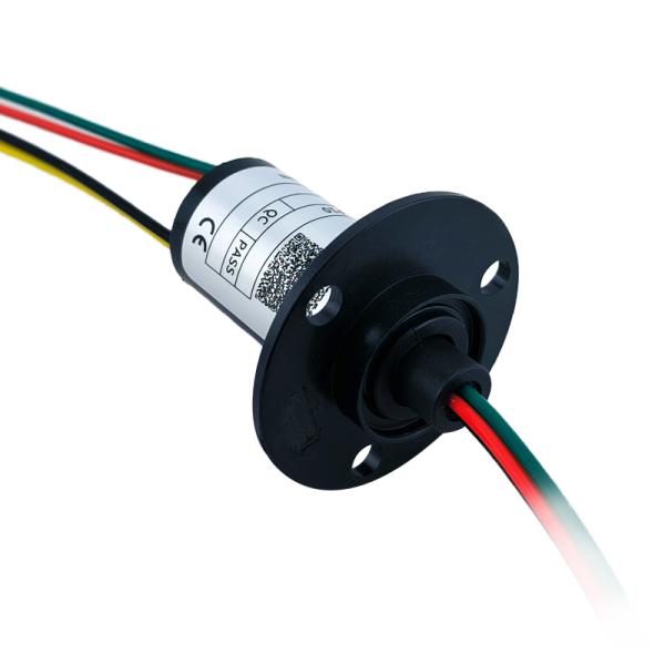 Quality OD 22mm 10A Compact Slip Ring With Flange PBT Engineering Plastic Housing for sale