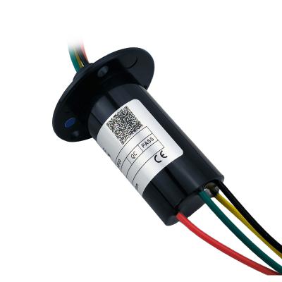 China OD 30mm 20A Low Power 4 Wire Slip Ring With Flange For Induction Cooker for sale