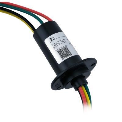 China 4 Way 30A High Power Slip Ring Cap Type Conductive Slip Ring Integrated Flange Structure for sale
