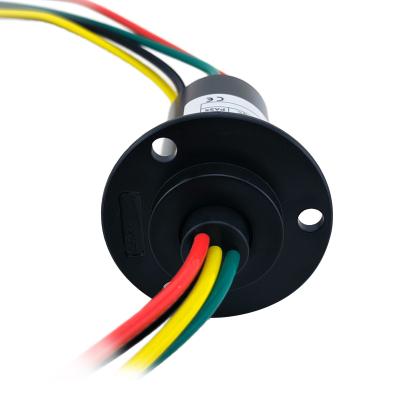 China 4 Way 30A High Power Slip Ring Cap Type Conductive Slip Ring Integrated Flange Structure for sale