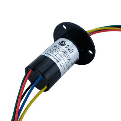 China 6 Wire Slip Ring 10A Flanged Rotating Connector Rings CE Certified PBT Housing for sale