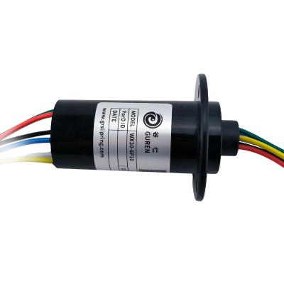 China 6 Wire Slip Ring 10A Flanged Rotating Connector Rings CE Certified PBT Housing for sale