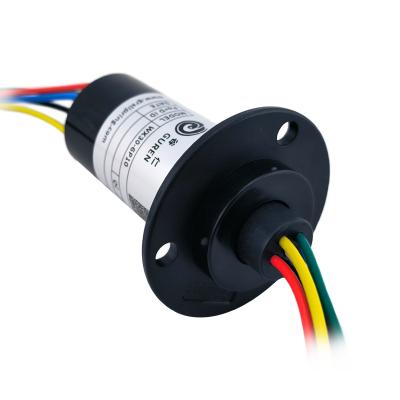 China 6 Wire Slip Ring 10A Flanged Rotating Connector Rings CE Certified PBT Housing for sale