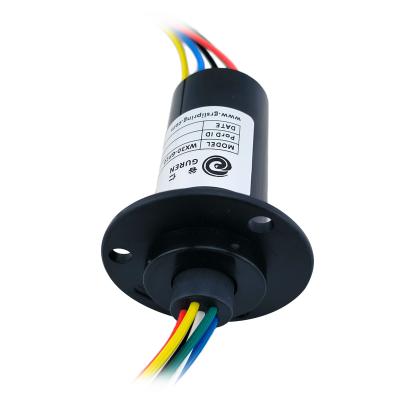 China 6 Wire Slip Ring 10A Flanged Rotating Connector Rings CE Certified PBT Housing for sale