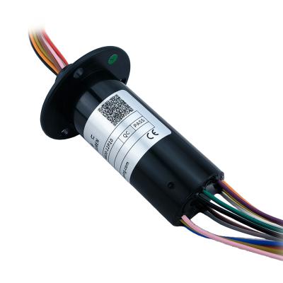 China 10A 12 Wire Slip Ring With Flange 150rpm Speed Support Signal Transmission for sale