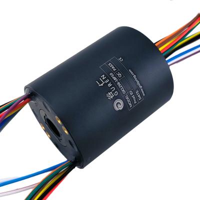 China Middle Hole Rotary Joint Electrical Connector Electrical Slip Ring With Teflon Wire for sale