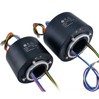 China Center Hole 25.4mm Over Axis Rotary Slip Ring 250rpm Speed 6 Channels for sale