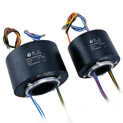 China Center Hole 25.4mm Over Axis Rotary Slip Ring 250rpm Speed 6 Channels for sale