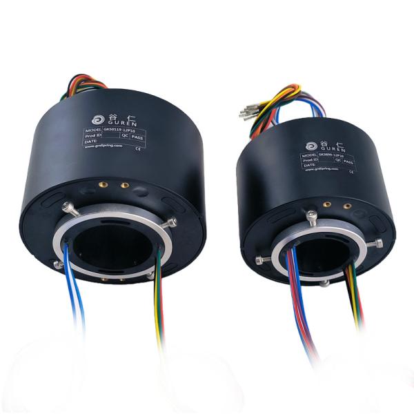 Quality 250RPM Through Bore Electrical Slip Ring Electrical Rotary Connector 38.1mm Inner Diameter for sale