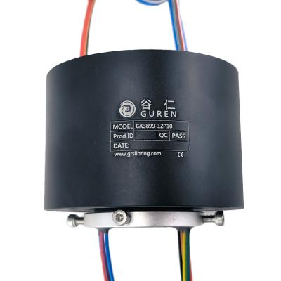 China 38.1mm Through Bore Slip Ring 12 Way Electrical Rotary Connector 99mm OD for sale