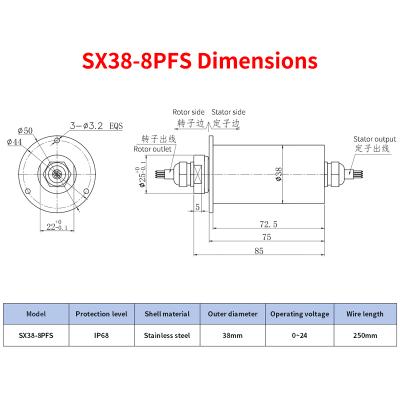 中国 0-24V IP68 防水スリップリング ステンレス鋼ハウジング 5メートル水中用 販売のため