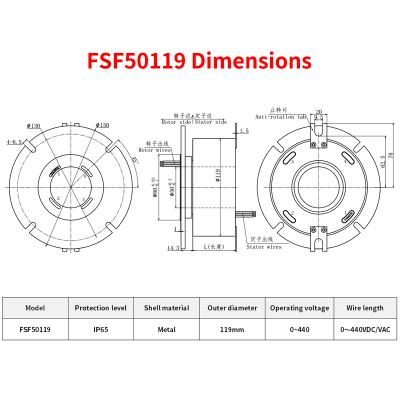 China IP65 Large Aperture Water Proof Slip Ring Corrosion Resistant 250rpm High Speed for sale