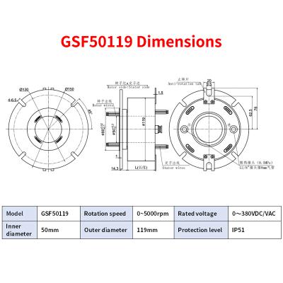 China Large Aperture Flange Type High Speed Slip Ring 5000rpm Metal Housing for sale