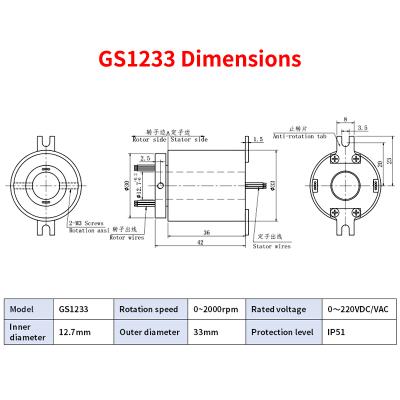 China Ultra Small High Speed Rotary Slip Ring 33mm Outer Diameter 2000rpm for sale