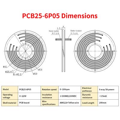 China 25.4mm Aperture Small Size PCB Slip Ring 100RPM For Rotating Test Equipment for sale